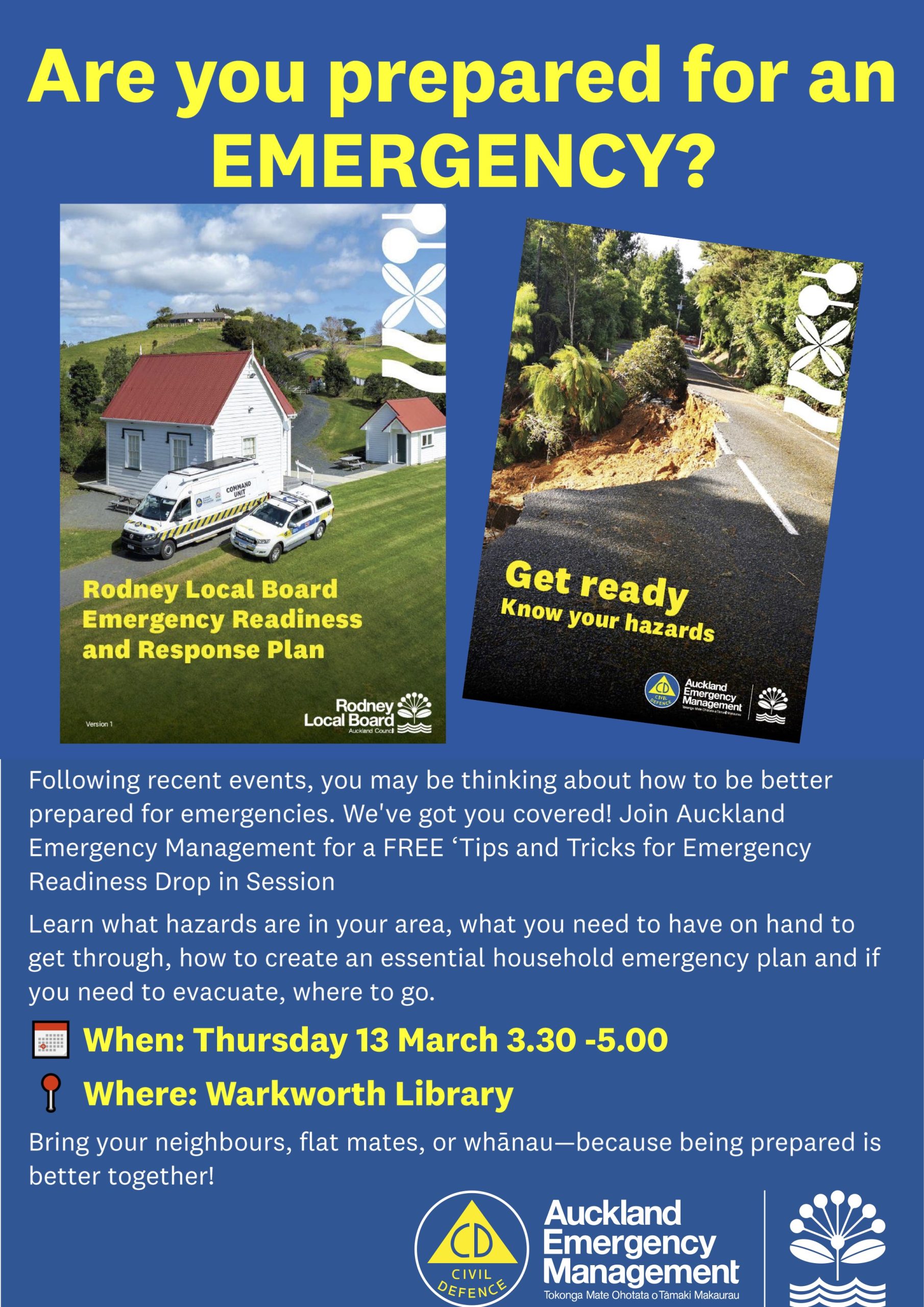 Emergency Readiness Seminar – Warkworth Library – Thursday, March 13th – Omaha Beach